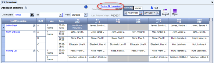 WT: Confirm the Schedule