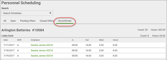 WT: Confirm the Schedule